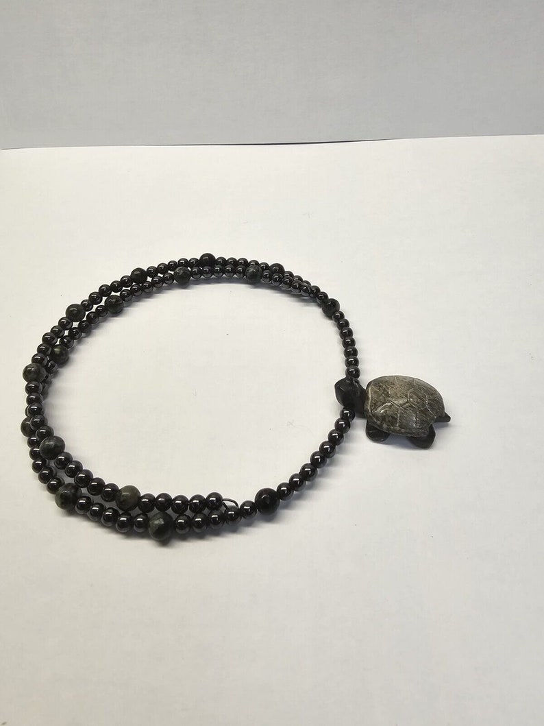 Vintage Cherokee Native Indian Hand Carved Stone Turtle Choker Necklace ...