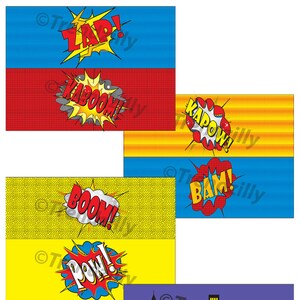 Superhero Can Labels 4x11, Comic Book Labels, Party Supplies, Superhero ...