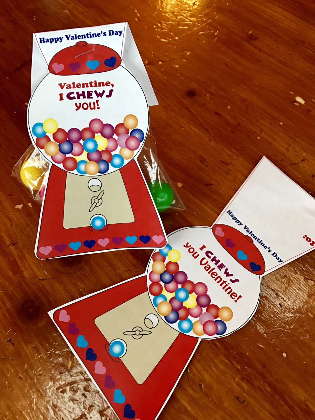 Kids Printable Valentine, Bubble Gum Bag Topper Valentine, Gum Ball ...