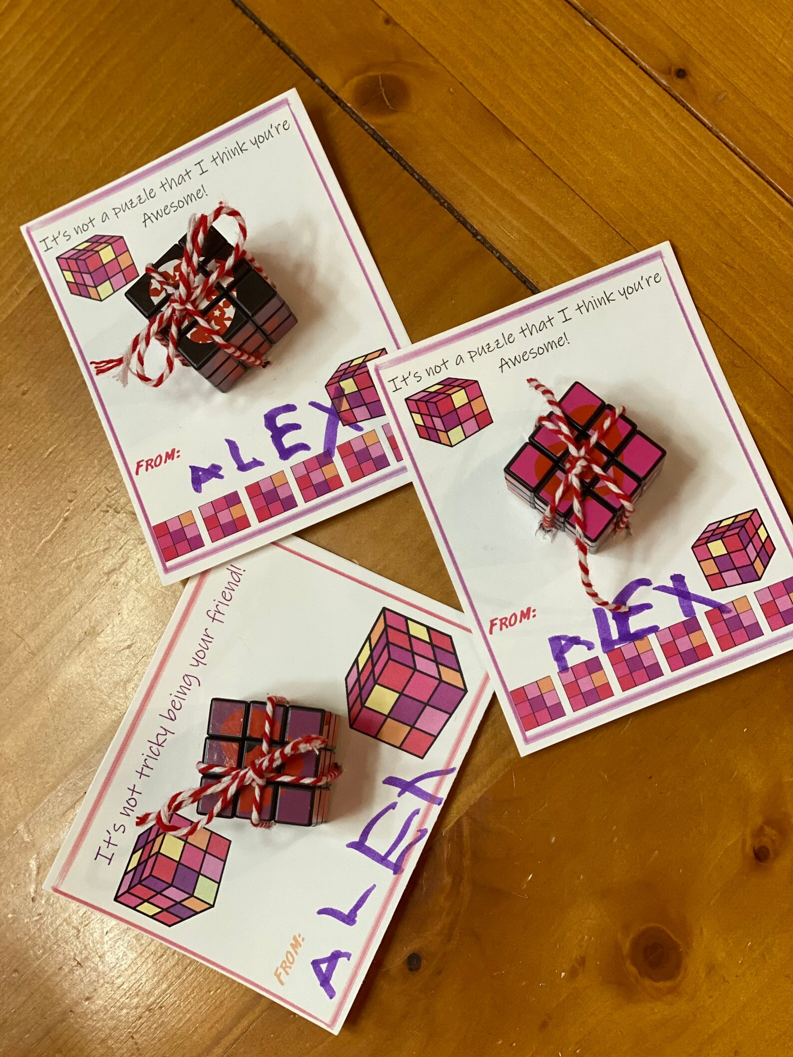 Kids Printable Valentines, Rubix Valentines, Kids Valentine, Puzzle ...