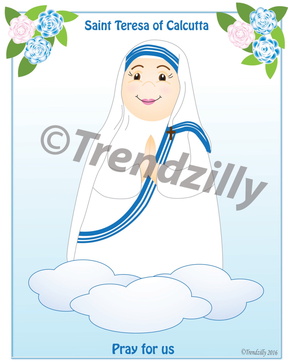 Mother Teresa of Calcutta Coloring Page and Holy Cards, Kids Coloring ...