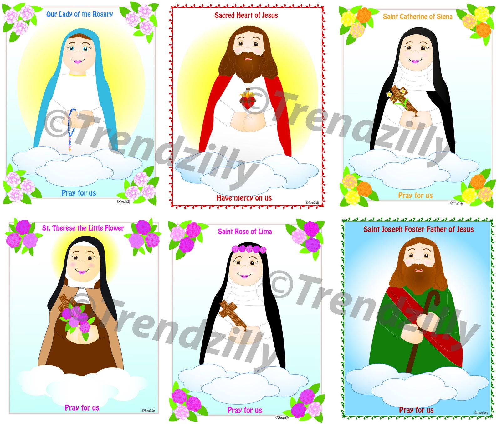 Soft Saint Holy Card Set, Saint Trading Cards, Kids Saint Cards, Feast ...