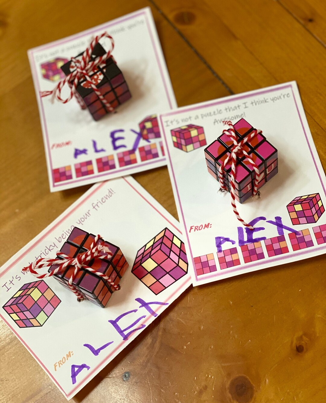 Kids Printable Valentines, Rubix Valentines, Kids Valentine, Puzzle ...