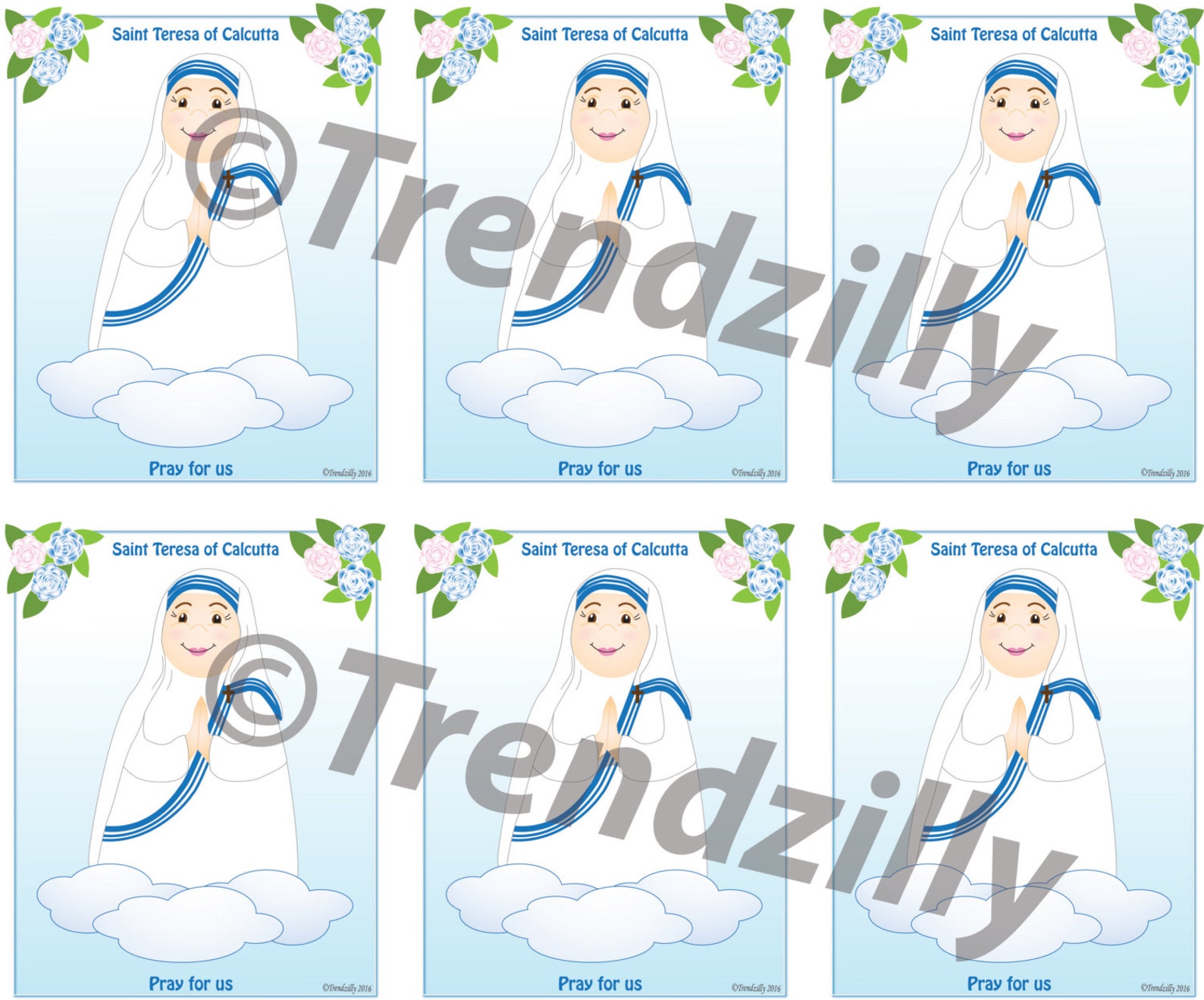 Mother Teresa of Calcutta Coloring Page and Holy Cards, Kids Coloring ...