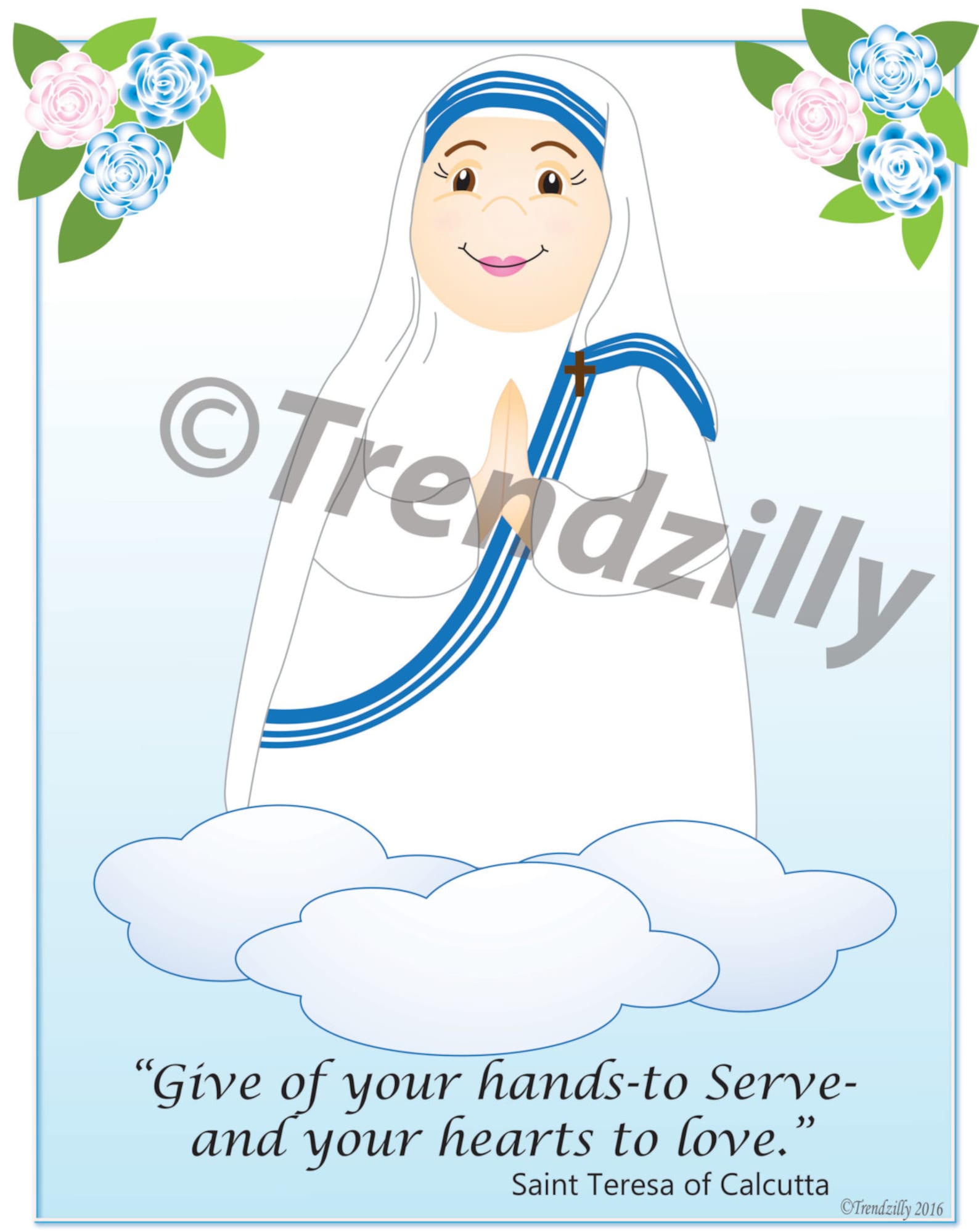Mother Teresa of Calcutta Coloring Page and Holy Cards, Kids Coloring ...