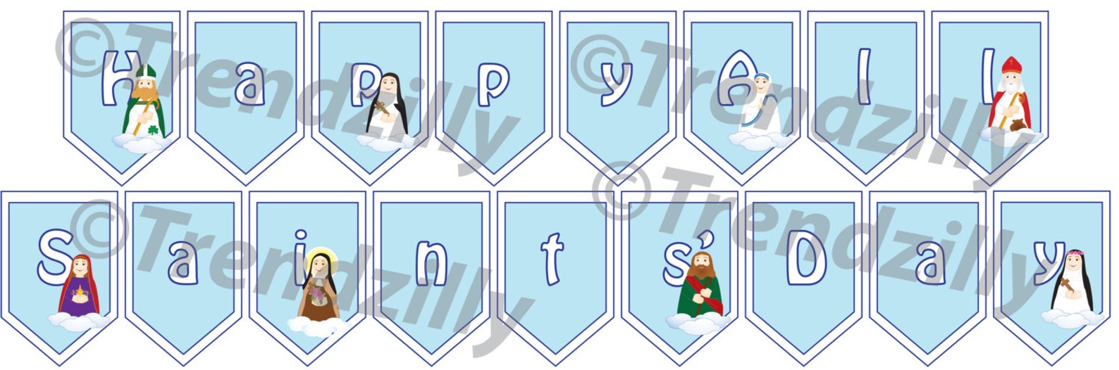 All Saints' Day Banner, Soft Saint Banner, Printable All Saints Day ...