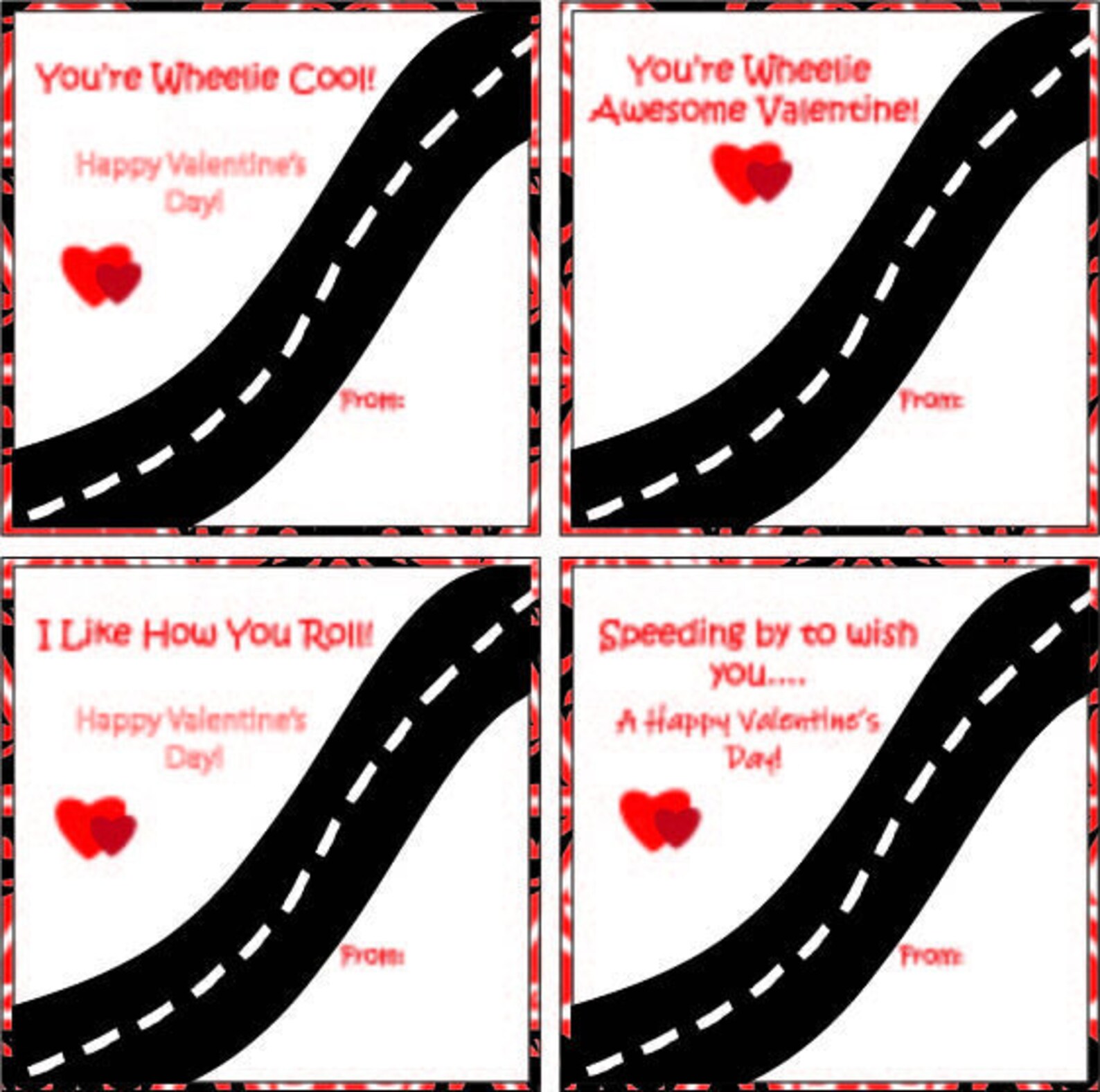 Car Valentines Kids Printable Valentine Toy Car Valentine | Etsy