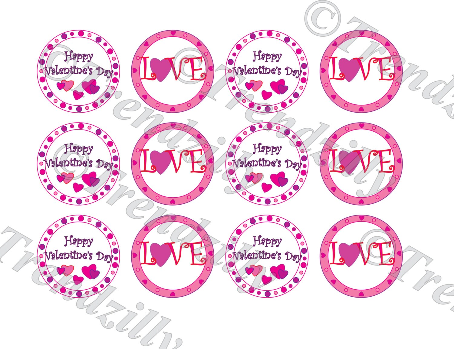 Valentine Cupcake Topper Heart Cupcake Topper Valentines Day Party