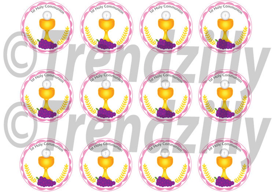 1st Communion Cupcake Toppers, Girl First Communion, 1st Communion ...