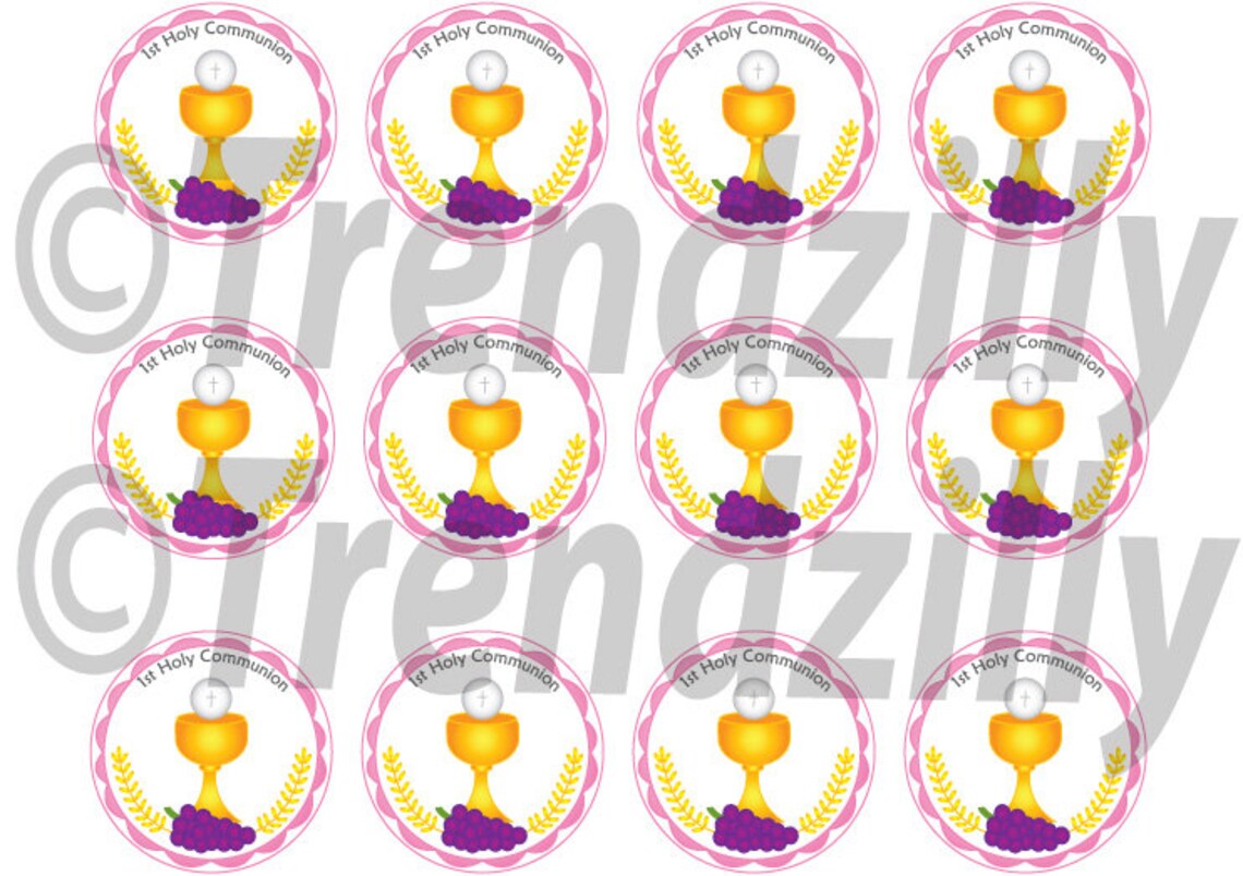 1st Communion Cupcake Toppers, Girl First Communion, 1st Communion ...