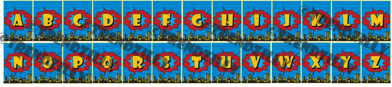 Superhero Birthday Banner Alphabet Add-on, Personalized Banner, Comic ...