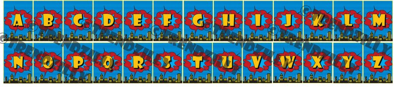 Superhero Birthday Banner Alphabet Add-on, Personalized Banner, Comic ...