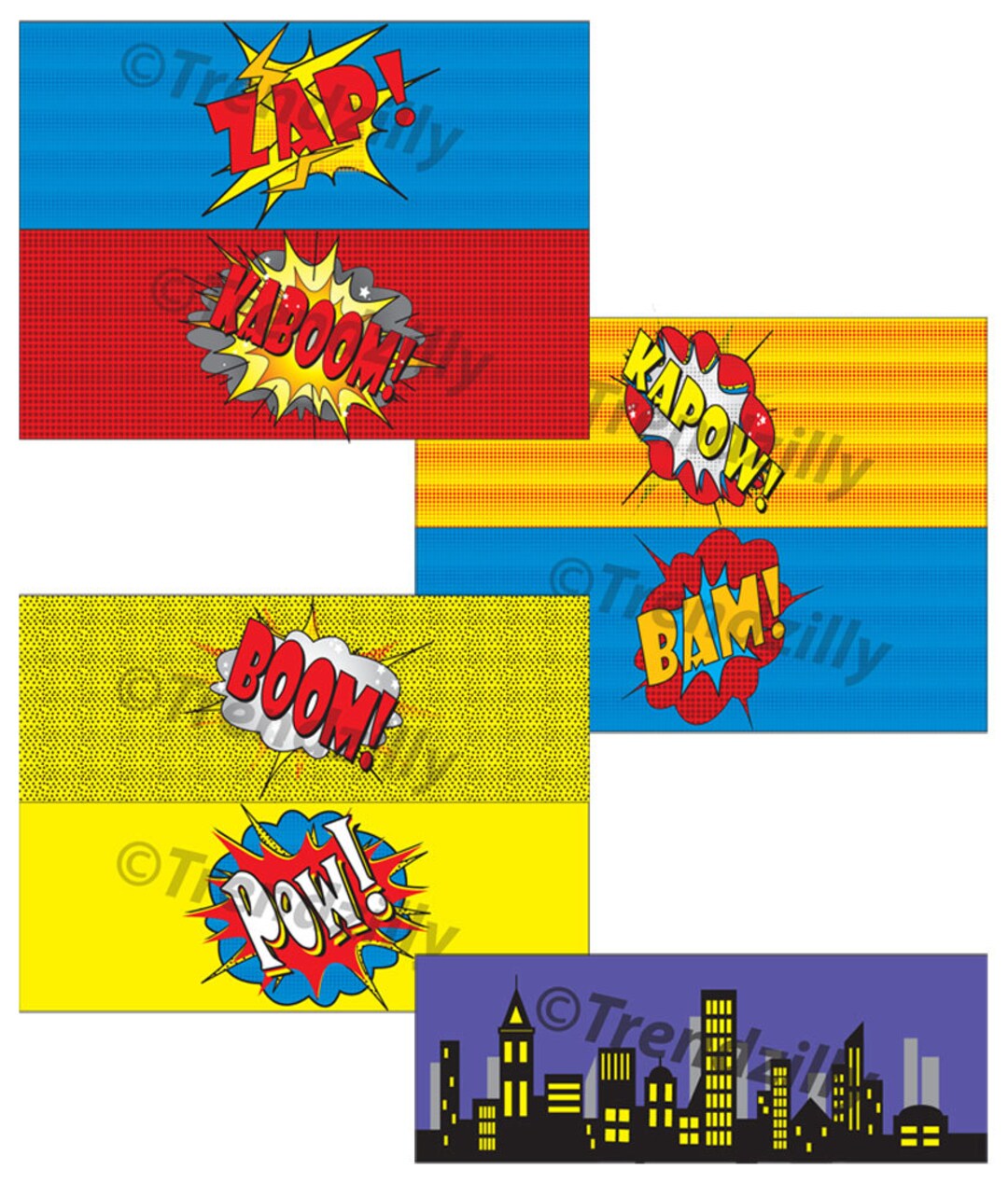 Superhero Can Labels 4x11, Comic Book Labels, Party Supplies, Superhero ...