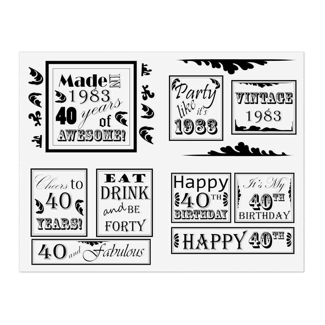 40th Birthday Stickers, 40 and Fabulous, Party Like It's 1983 - Etsy