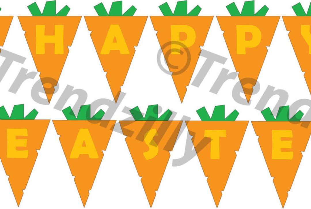 Easter Banner, Happy Easter Banner, Printable Easter Banner, Carrot ...