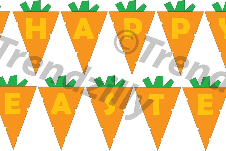 Easter Banner, Happy Easter Banner, Printable Easter Banner, Carrot ...