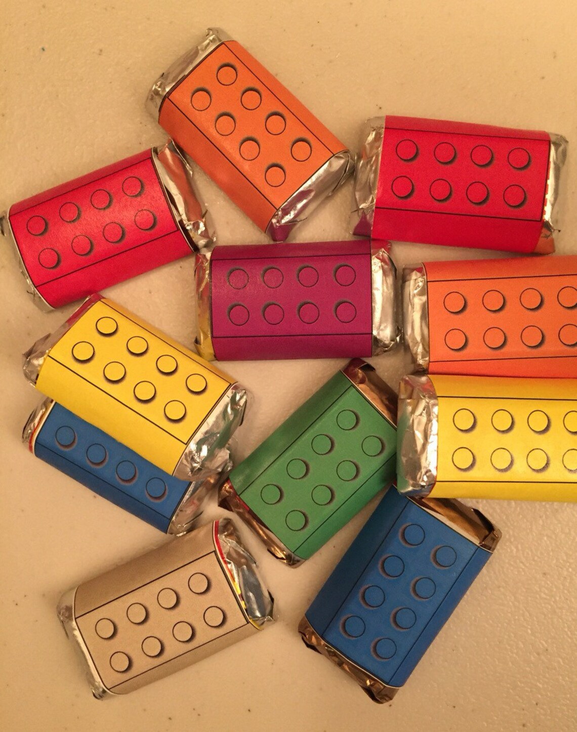 Interlocking Building Block Candy Wrappers, Mini Candy Bar Wrappers ...