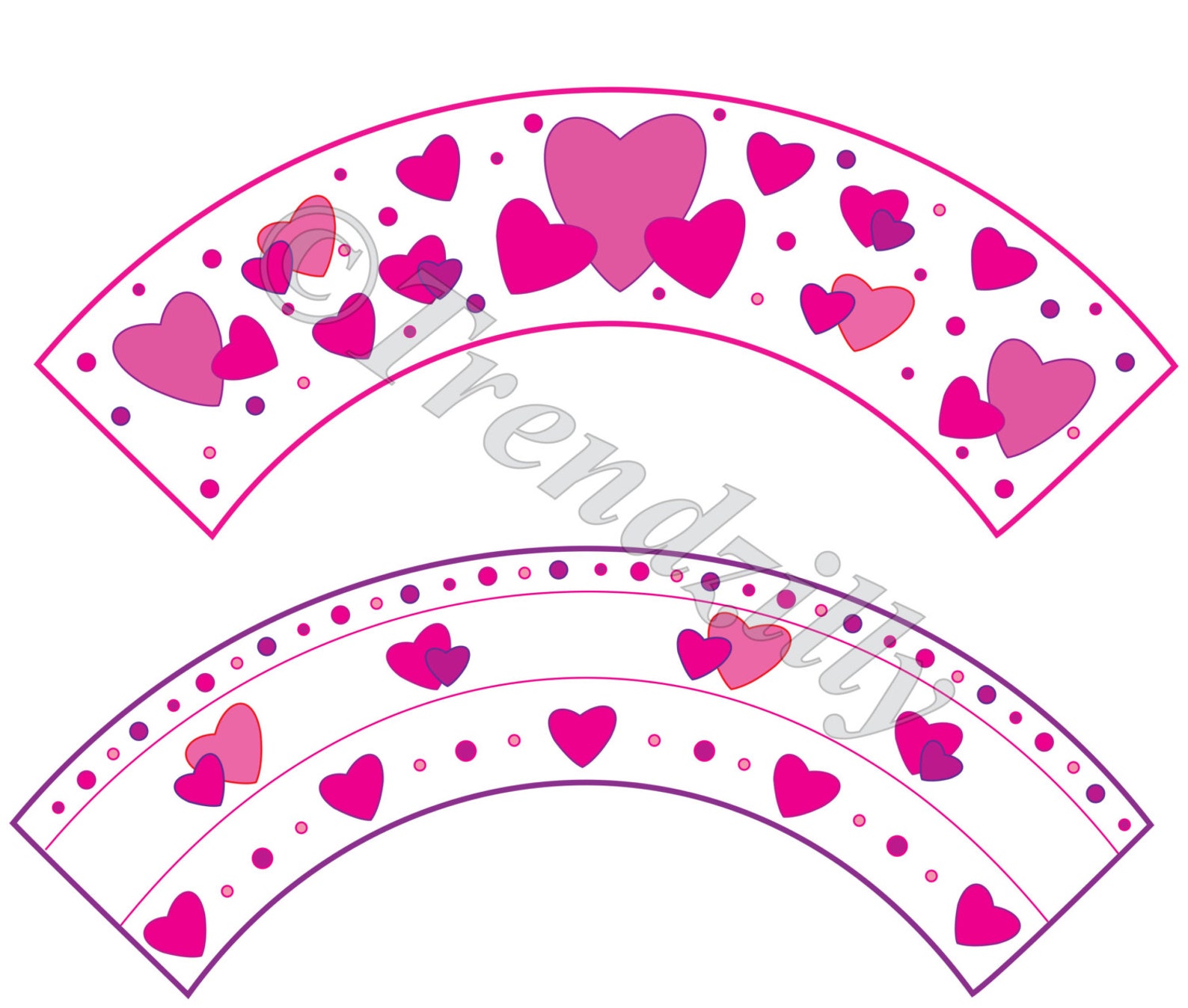 Valentine Cupcake Wrapper, Heart Valentine's Cupcake, Valentine's Day ...