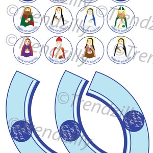 All Saints' Day Party Pack, Soft Saint Banner, Cupcake Toppers ...