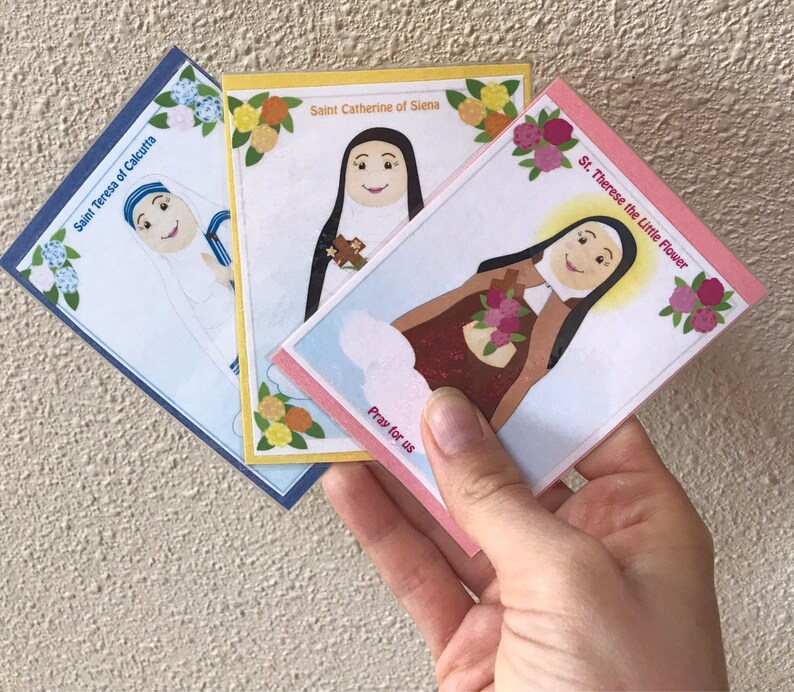 Soft Saint Holy Card Set, Saint Trading Cards, Kids Saint Cards, Feast ...