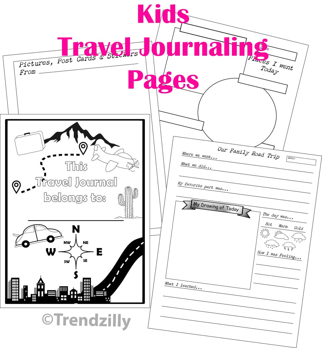 Kids Travel Journal, Travel Journal Printable, Vacation Journal, Travel ...