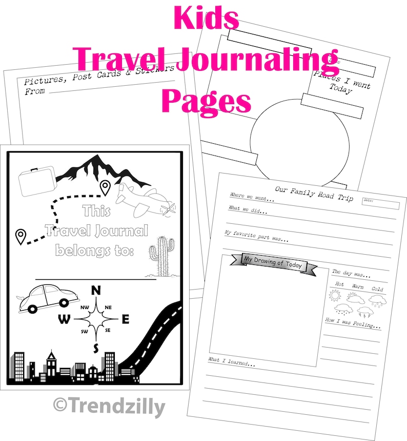 Kids Travel Journal, Travel Journal Printable, Vacation Journal, Travel ...