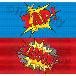 Superhero Can Labels 4x11, Comic Book Labels, Party Supplies, Superhero ...