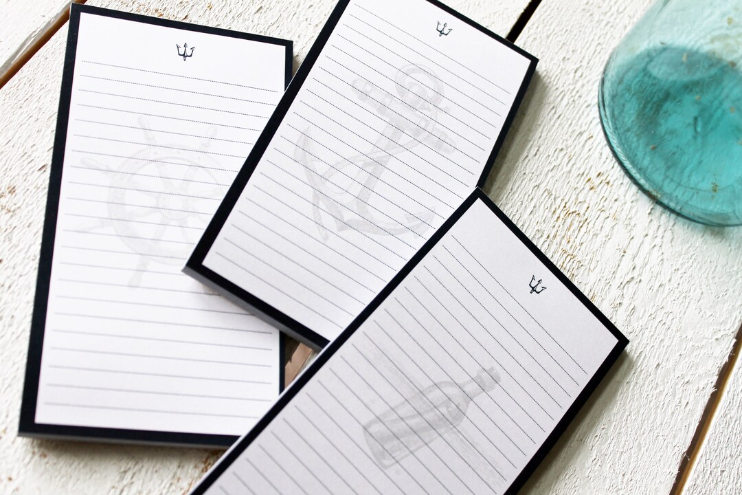Nautical Notepads 3 Pack Message in A Bottle, Anchor, Ship Wheel ...