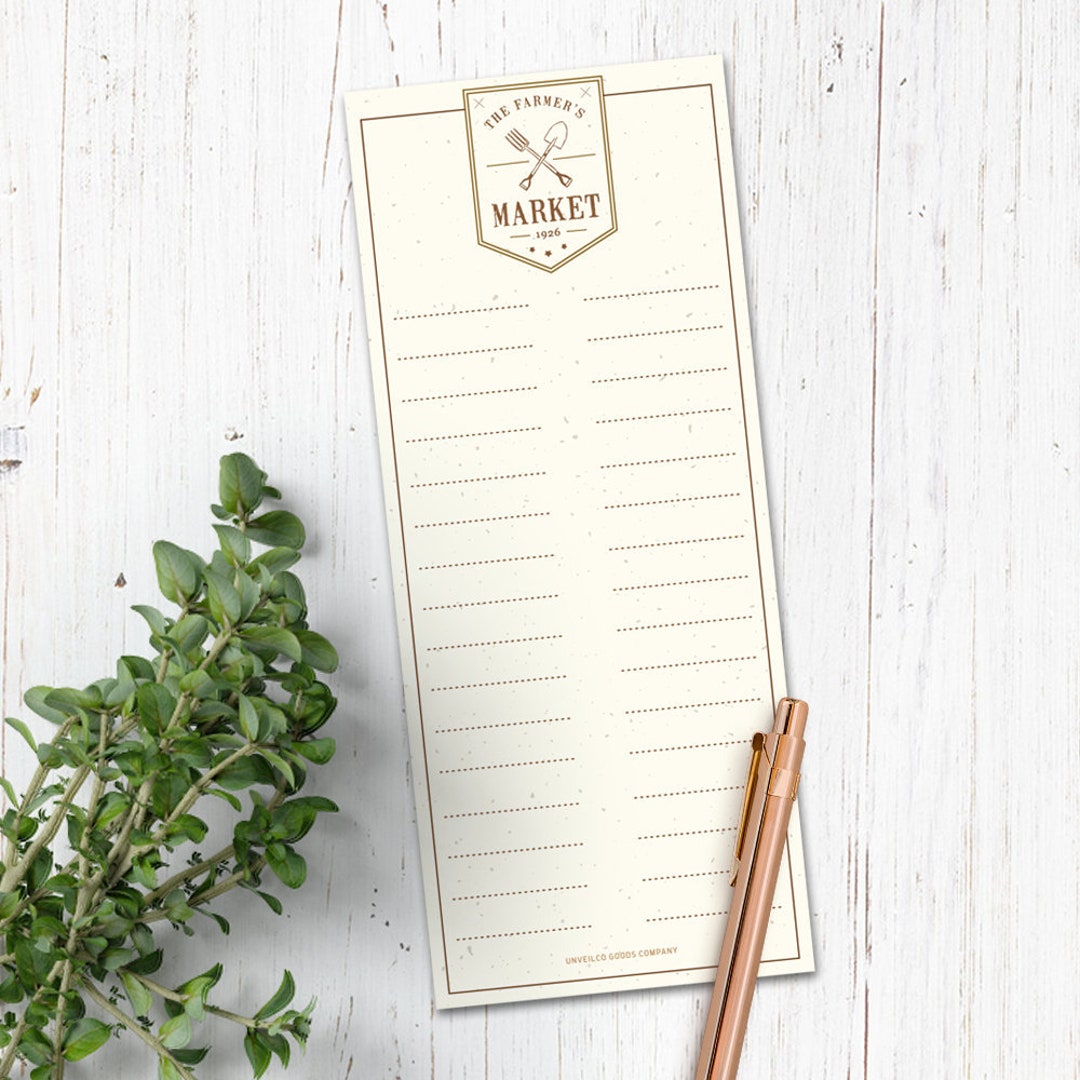 FARMER'S MARKET Notepad 3.5 X 8.5 Notepad, Farm House, Market Notepad ...