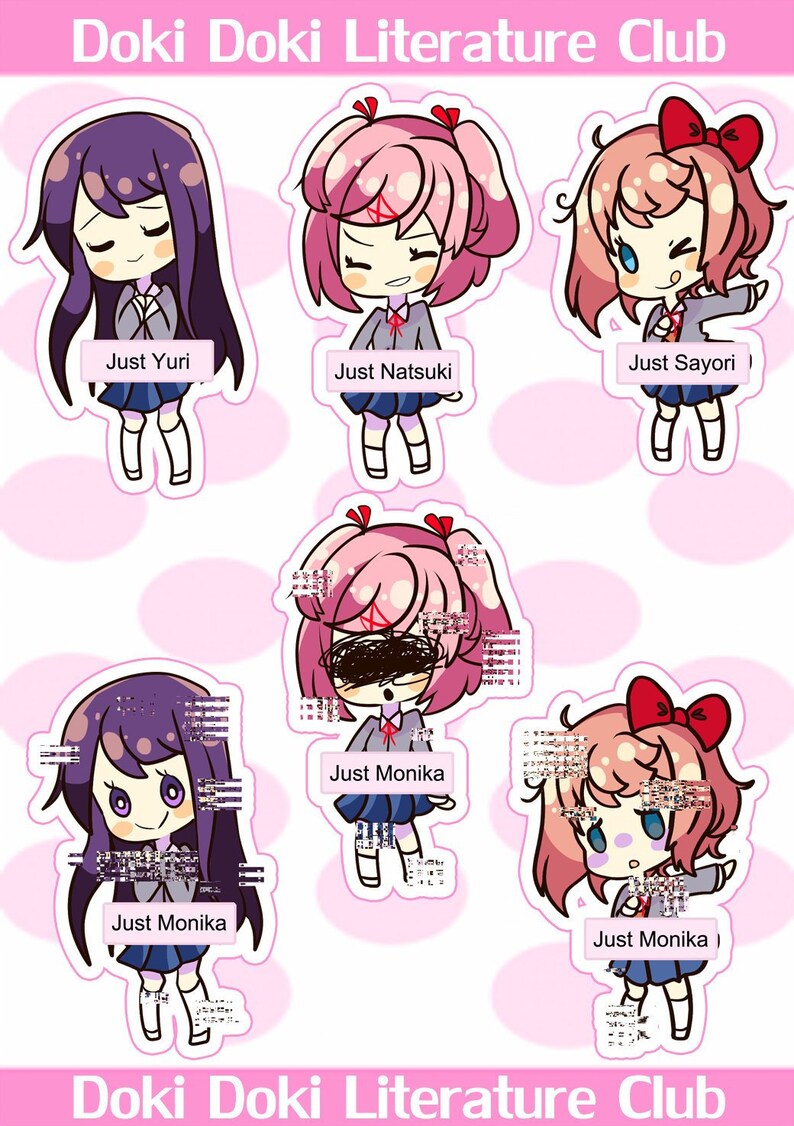 DDLC Mini Sticker Sheet Set 2 | Etsy