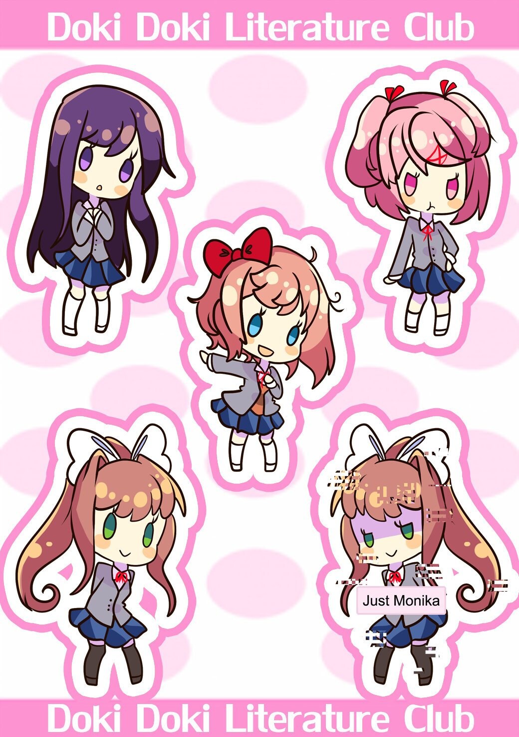 DDLC Mini Sticker Sheet Set 1 | Etsy
