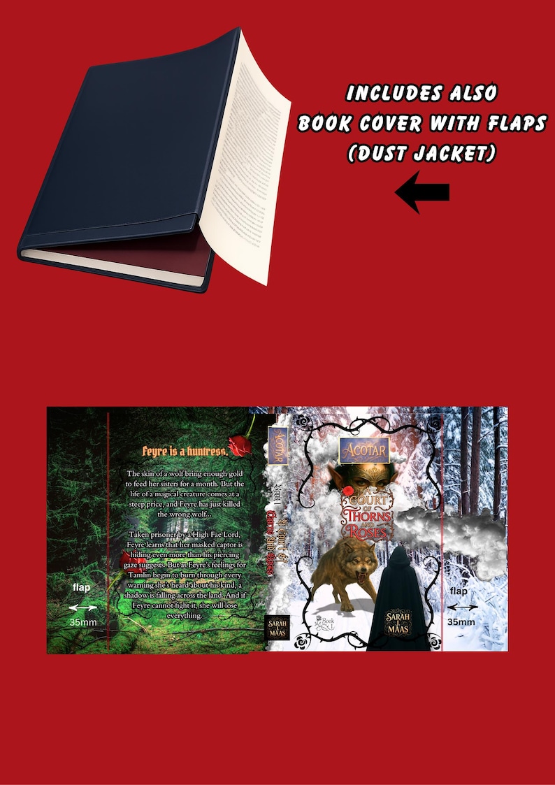 ACOTAR Book 1 Sarah J Maas Dust Jacket – 5 Printable Cover Arts (PDF ...