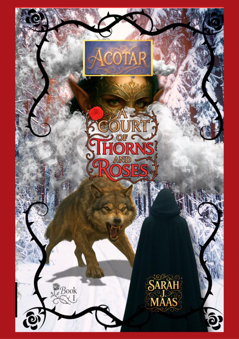 ACOTAR Book 1 Sarah J Maas Dust Jacket – 5 Printable Cover Arts (PDF ...