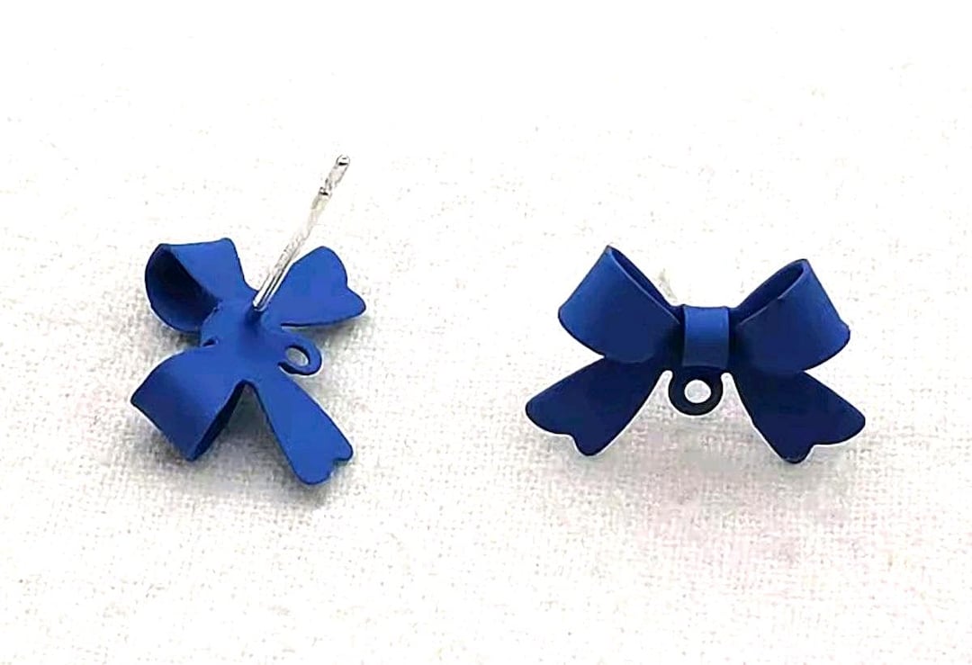Royal Blue Bow Stud Connectors - Etsy