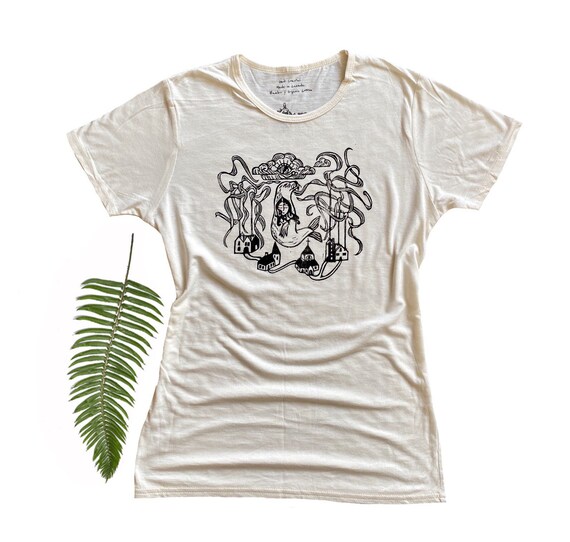 The Selkie Bamboo And Organic Cotton Hand Printed T Shirt Etsy
