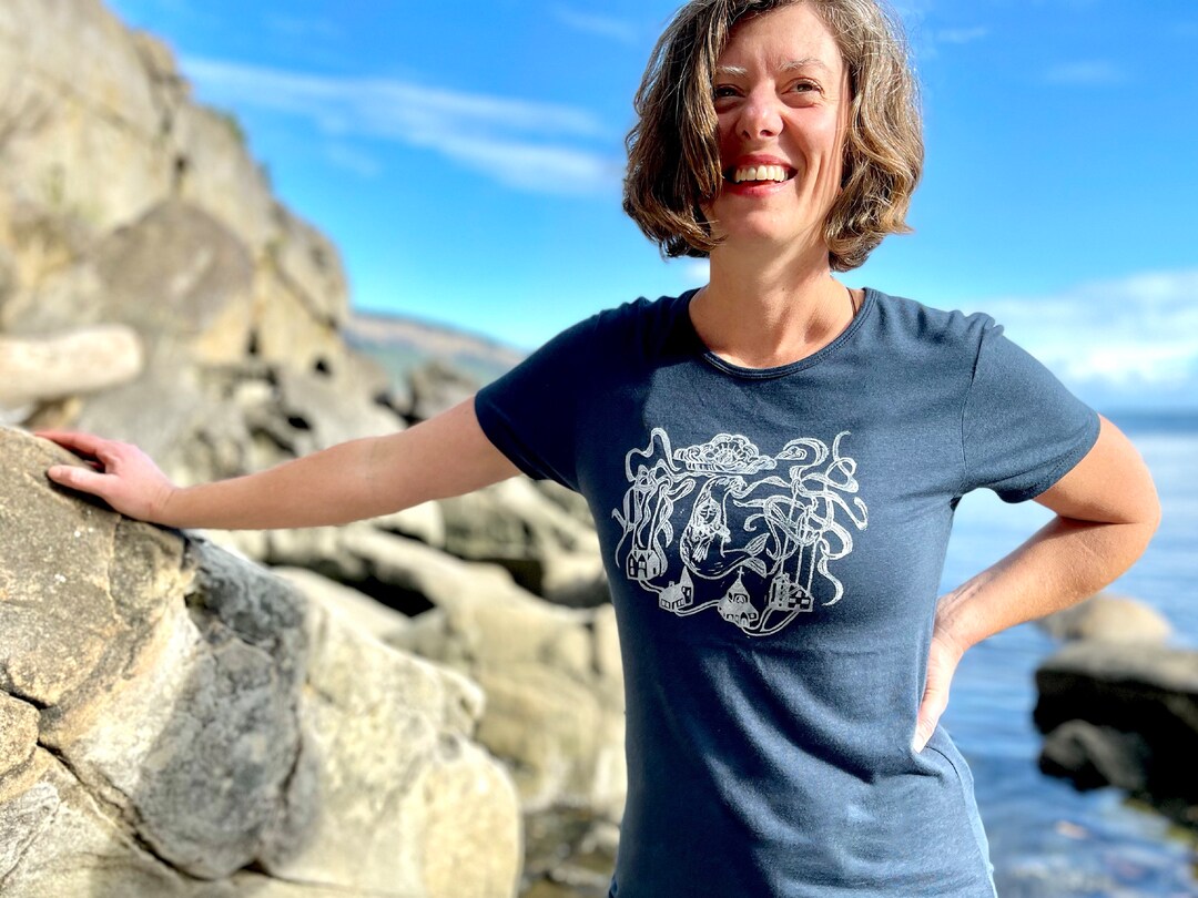 The Selkie Bamboo And Organic Cotton Hand Printed T Shirt Etsy