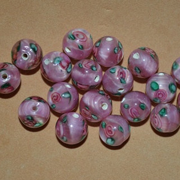 Rose Lampwork Beads - Etsy