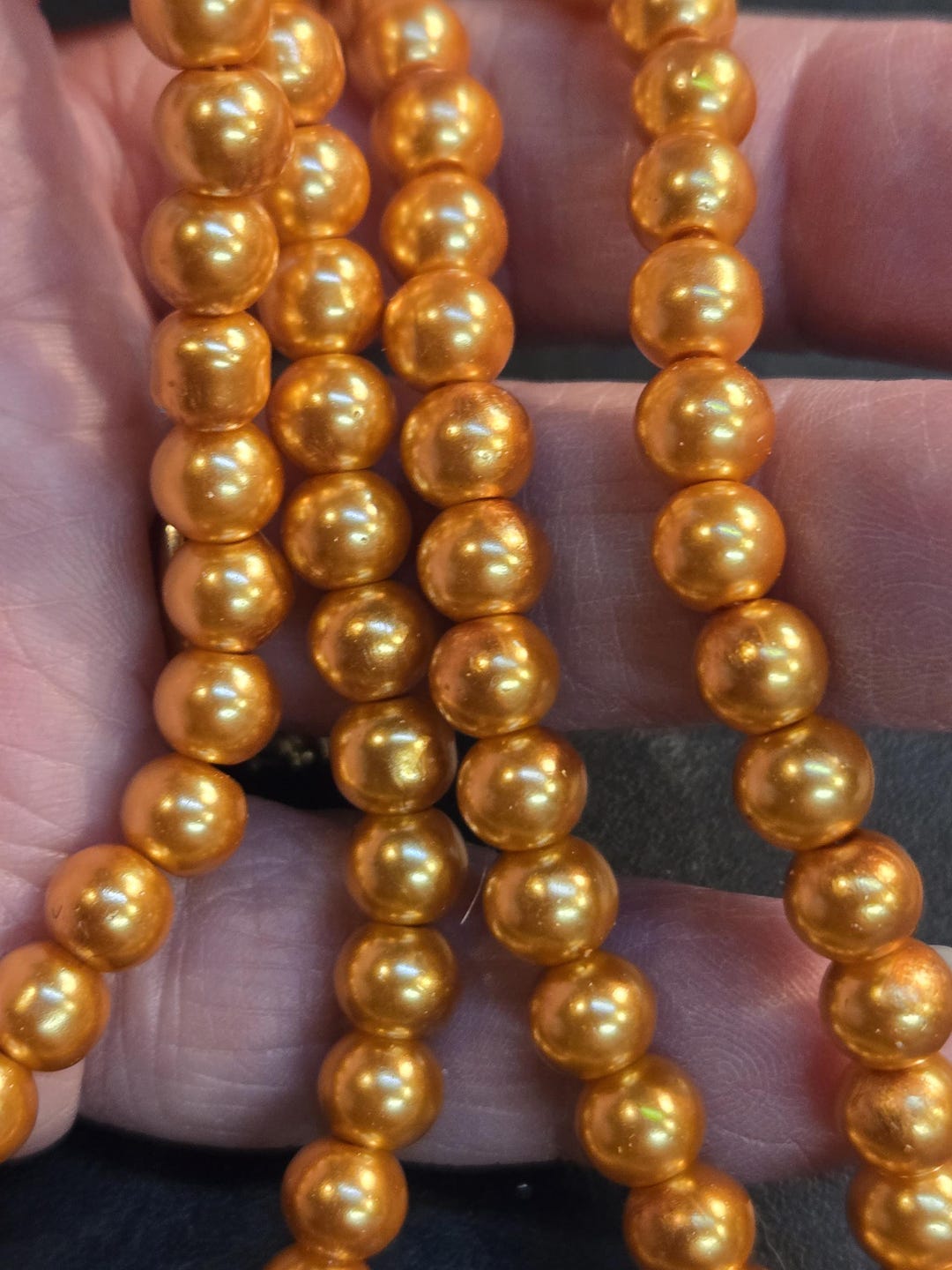 6mm Glass Pearls, Burnt Orange, Pearlized Glass Beads, 1 Full Strand ...