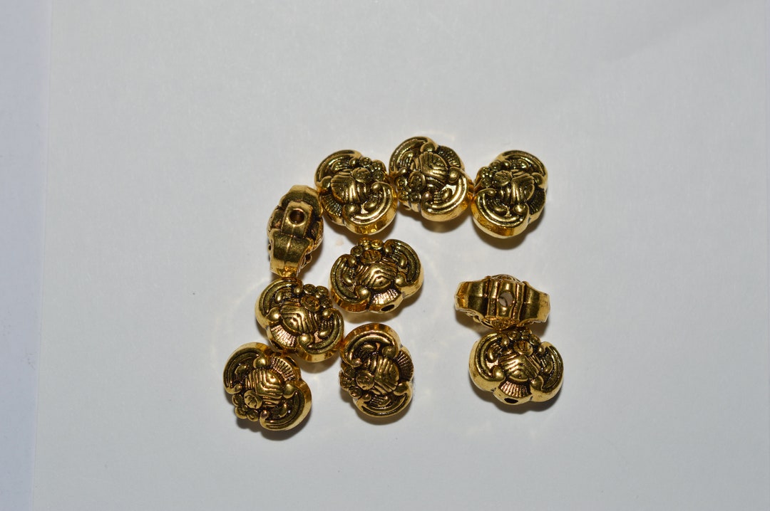 10 - 10mm X 12.5mm Gold Plated Crown Beads (3010034) Bayc-gbc1-7 - Etsy