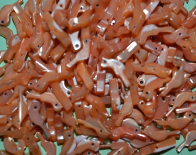 Vintage, Korean Mother-of-pearl Shell Bird Fetish Beads. Tribal, Native ...