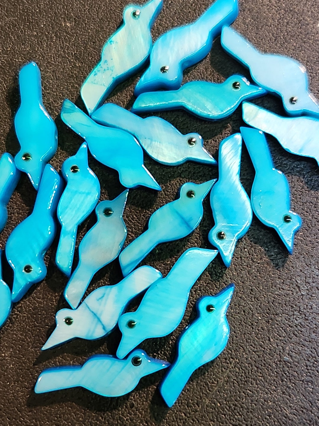 Mother-of-pearl Shell Carved Bird Fetish Beads. Native American Style ...