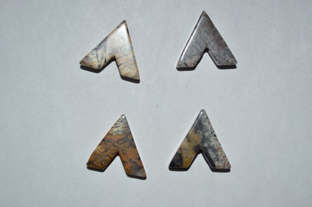 16mm Tall X18mm Wide "v: Shaped Top Drilled Silver Leaf Jasper Beads ...