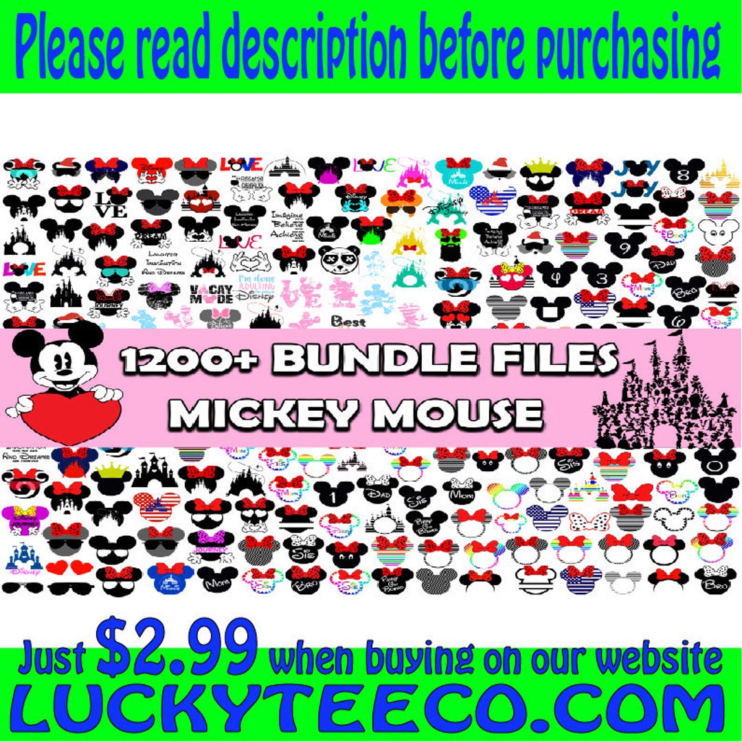 1200 Mickey SVG Bundle, Svg Files for Cricut, Mouse SVG, Mickey ...