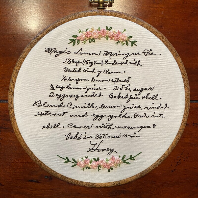 Recipe Embroidery - Etsy