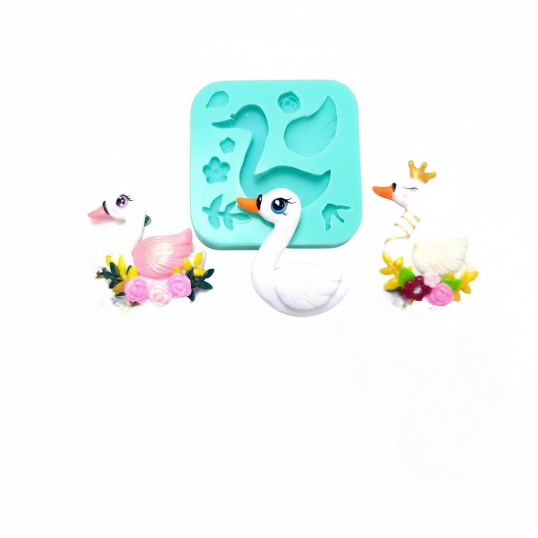 Queen Swan Silicone Mold for Cake Decorating Miniatures Resin Clay ...