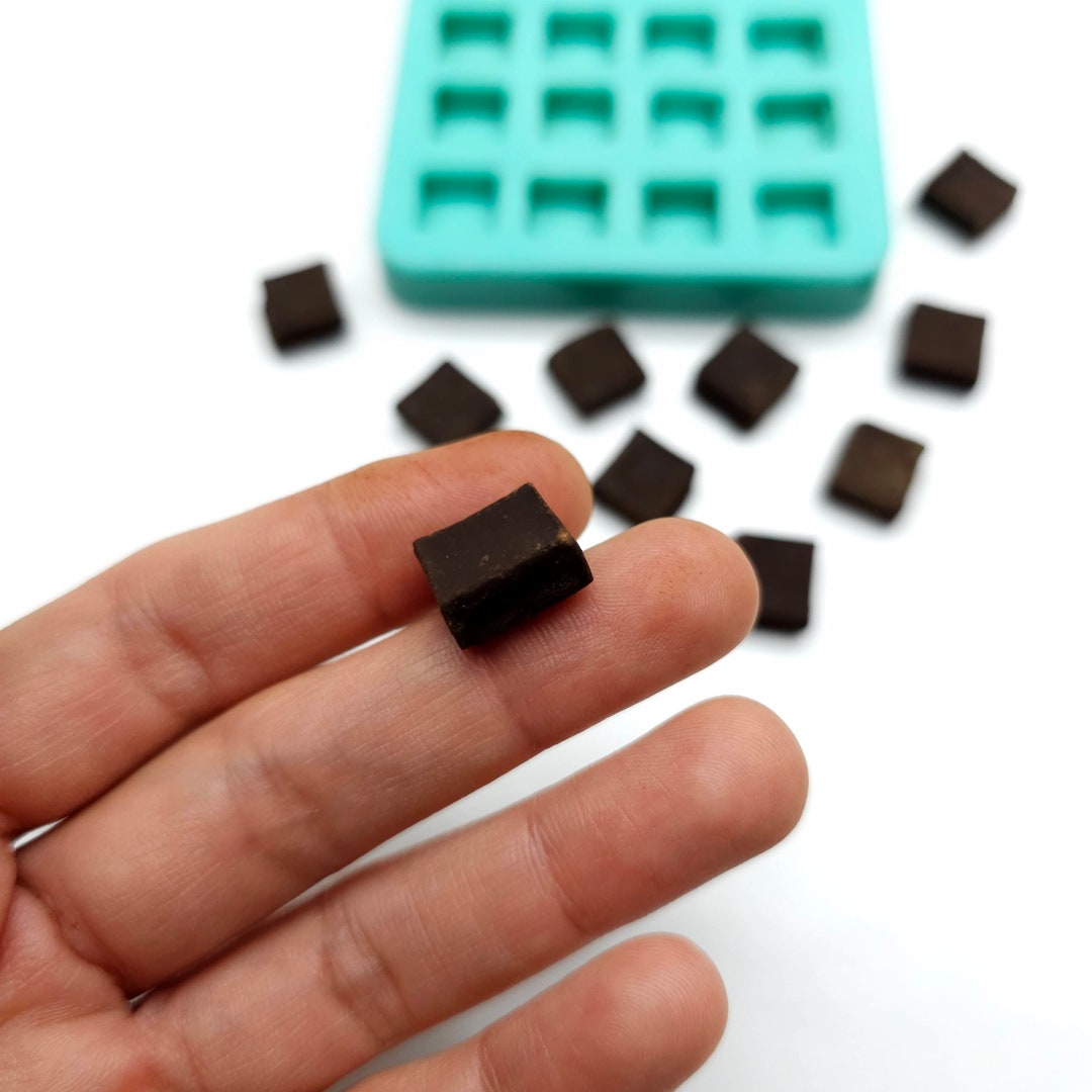 Realistic Chocolate Chunk Mold: 16 Cavity Flexible Silicone for Crafts ...