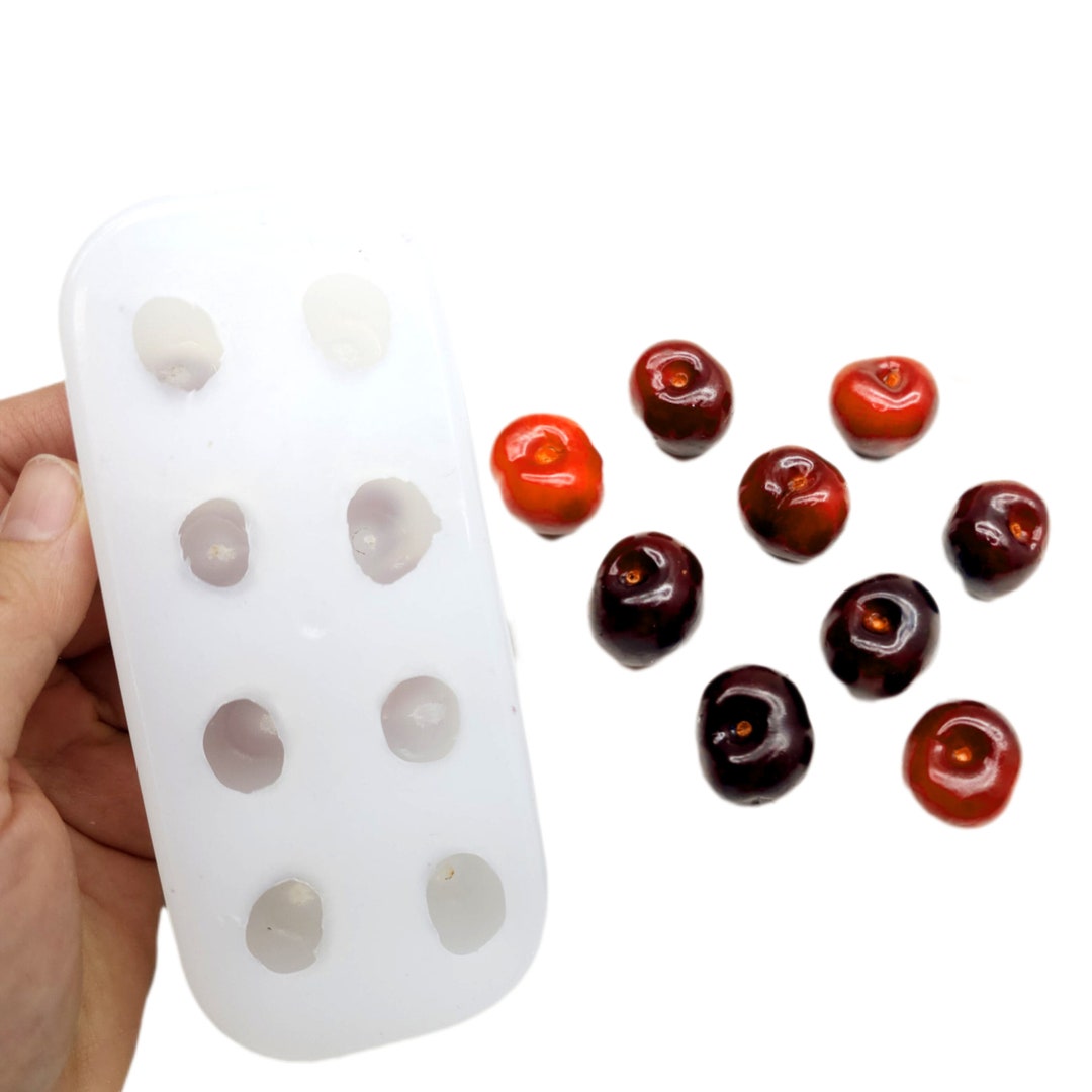 Cherries Mold, 8 Cavities Cherries Mold, Candle Dessert Mold, Realistic ...