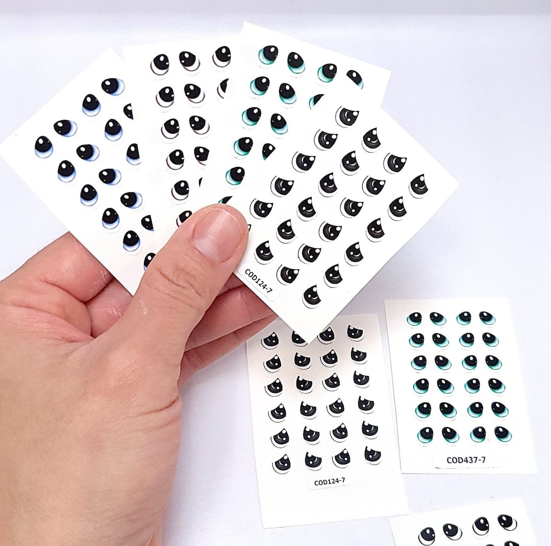 Cute and Shy Anime Eyes Multi Pack 96 Pairs 2D Eyes | Adhesive Eyes ...
