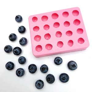 Blueberries Mold, 20 Cavities Blueberry Mold, Candle Dessert Mold ...