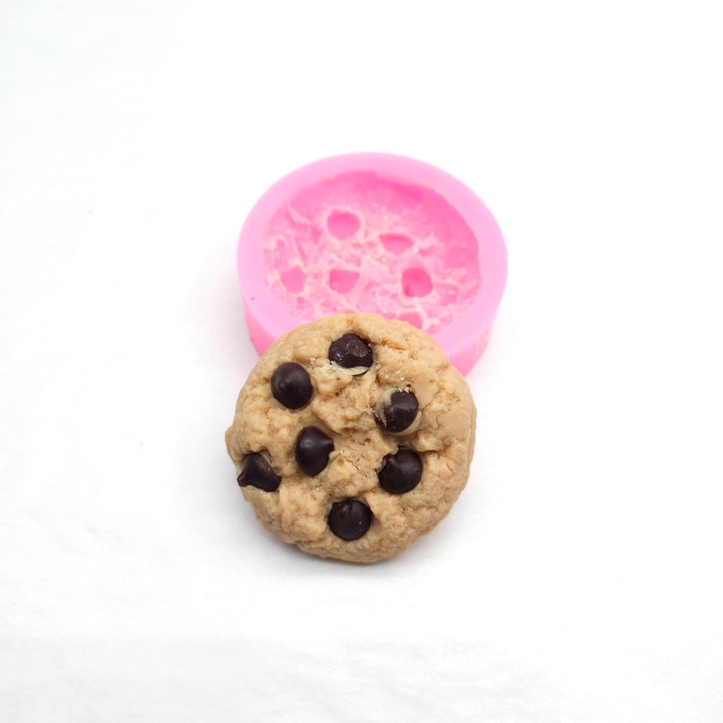 Realistic Chocolate Chip Cookie Silicone Mold, Candle Making, Resin ...